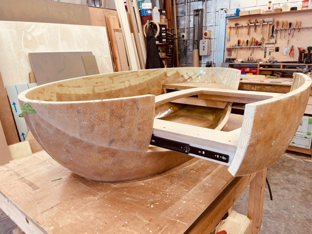 Custom-Made Rugby Memorabilia Table | Klimmek Furniture